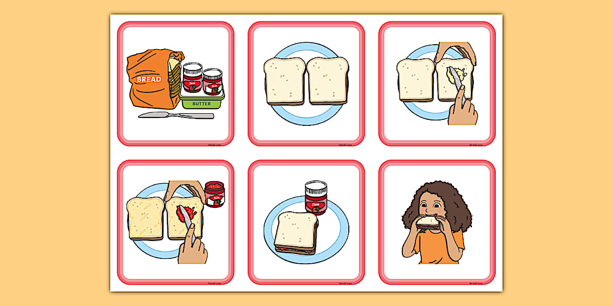 Making a Jam Sandwich Sequencing Cards - Making a Jam Sandwich Sequencing