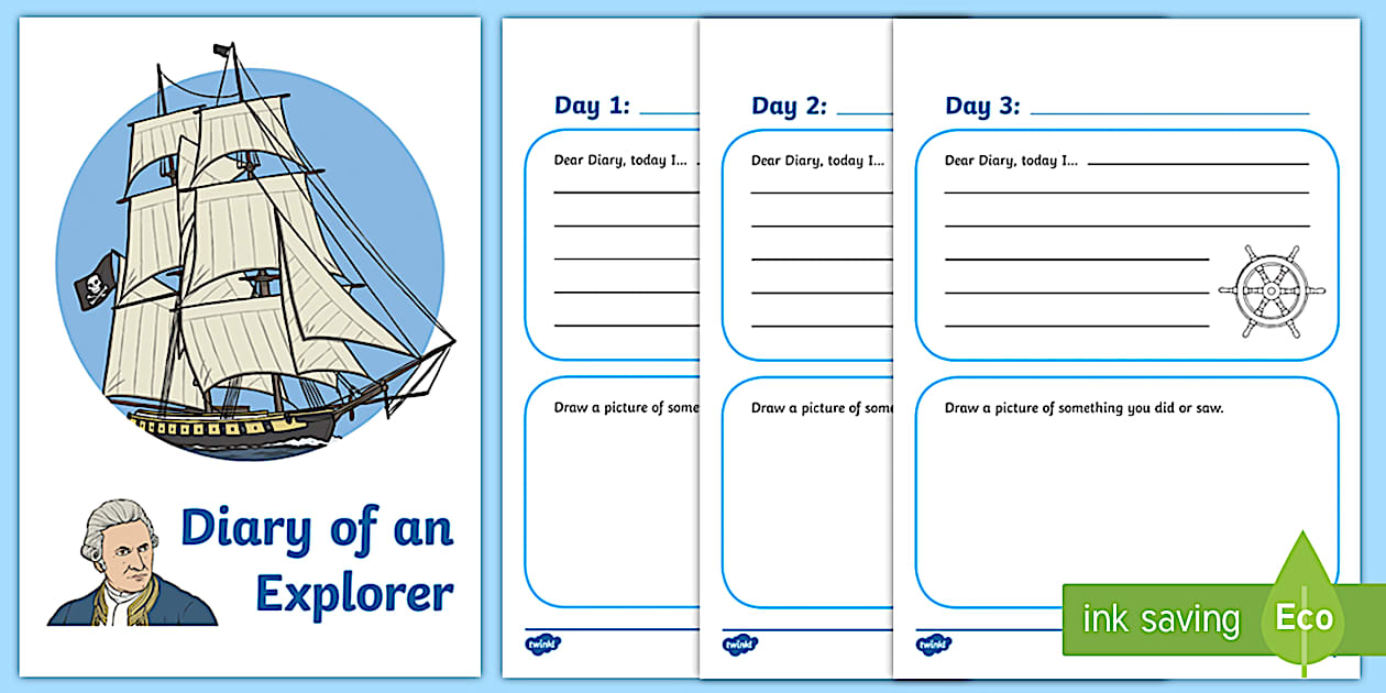 Explorer Diary Writing Worksheet / Worksheet - Twinkl