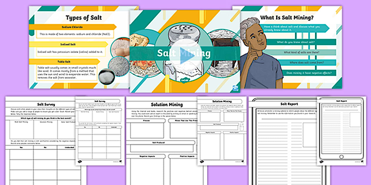 Salt Mining Worksheet | Earth Science Resources - Twinkl