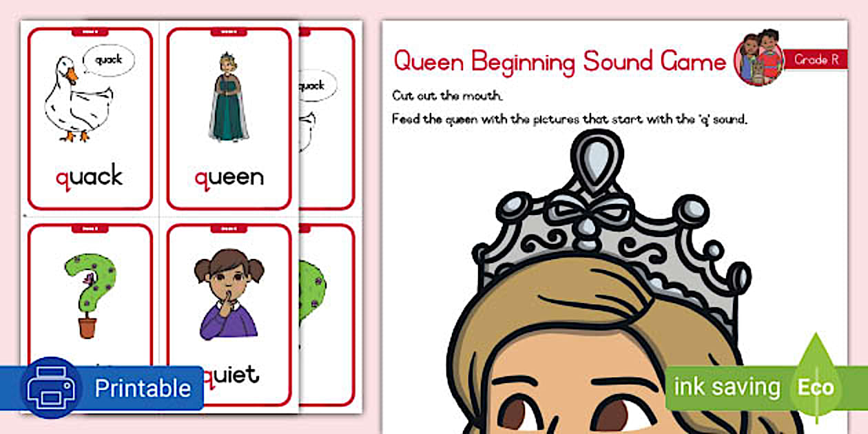 Grade R English - Phonics - Printable Game: Q Sound