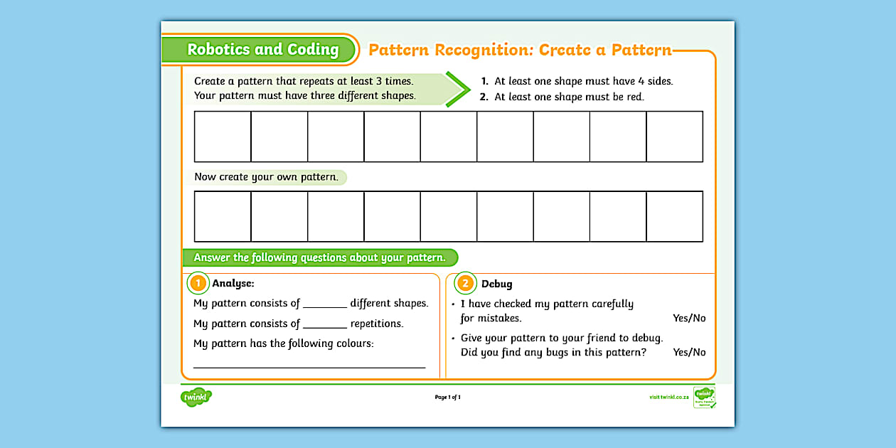 Grade 2 Robotics and Coding Create a Pattern (teacher made)