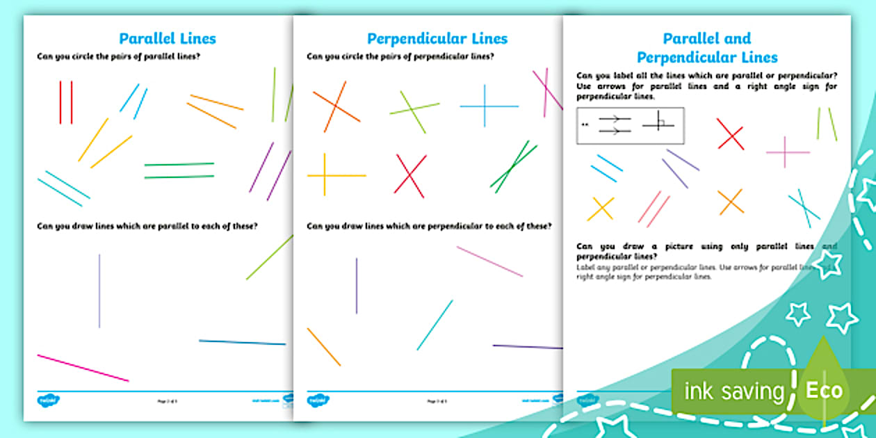 👉 Parallel and Perpendicular Lines Worksheets | Parent Support