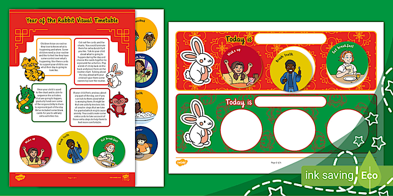 Year of the Rabbit Visual Timetable (teacher made) - Twinkl
