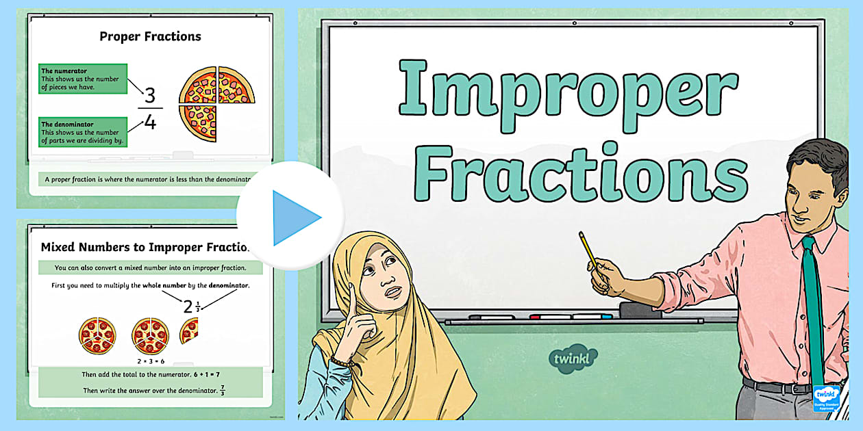 Improper Fractions Resources KS2 PowerPoint - Twinkl