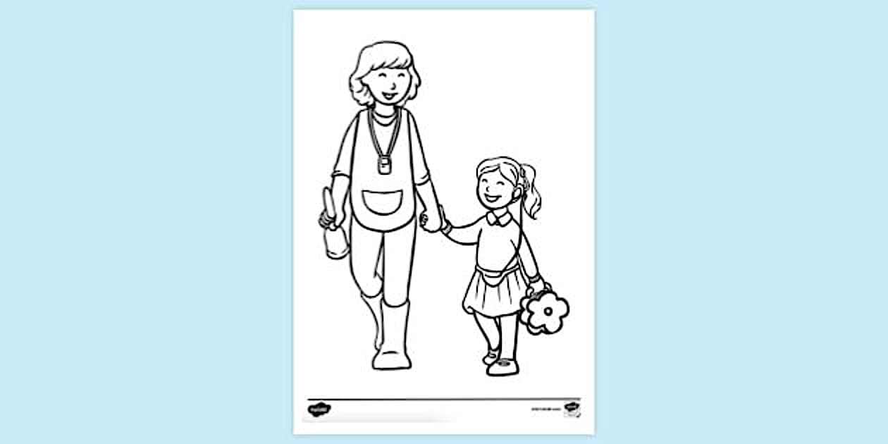 Lunchtime Supervisor Colouring Sheet | Twinkl (teacher made)