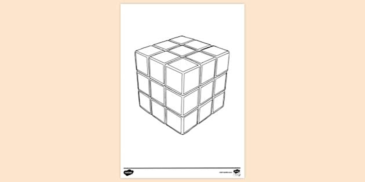Rubiks Cube Alterable Colouring | Colouring Sheet - Twinkl