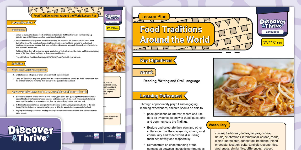 Food Traditions from Around the World Lesson Plan - Twinkl