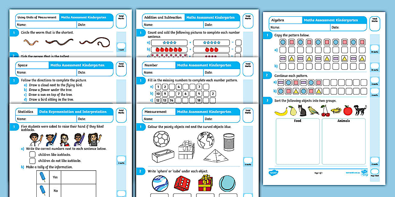 Kindergarten Mathematics Assessment Pack (teacher made)