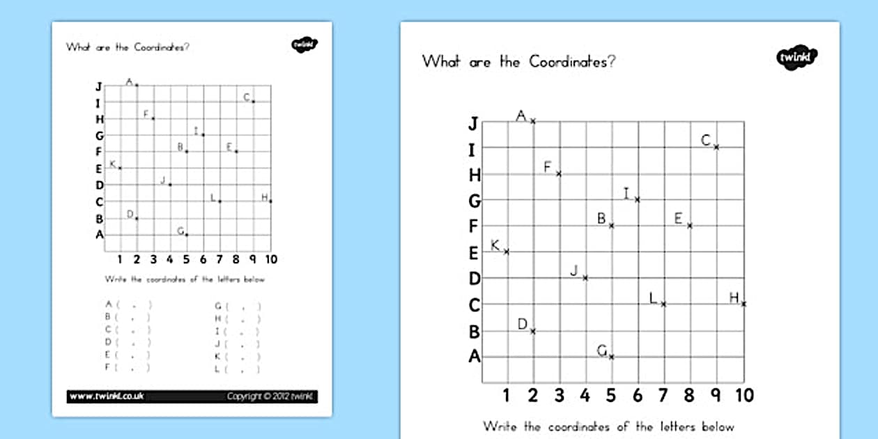 What are the Coordinates Worksheet - coordinates - Twinkl