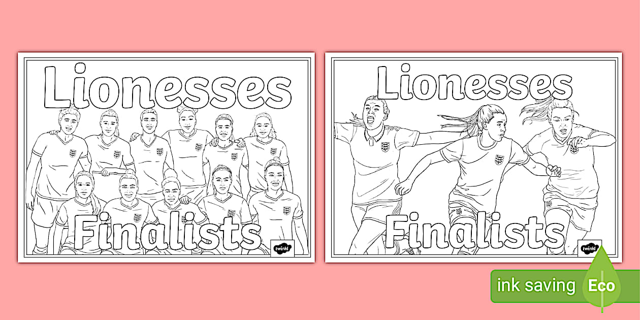 England Women's World Cup Final Colouring Pages - PE