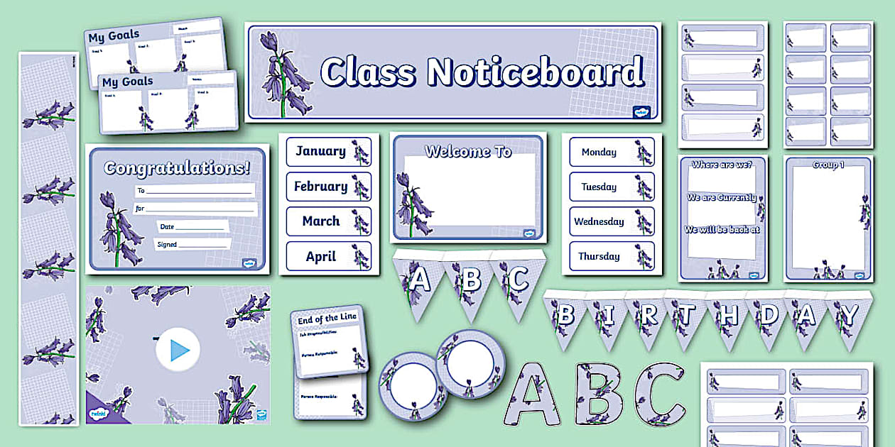 Bluebell Themed Classroom Display Pack (teacher made)