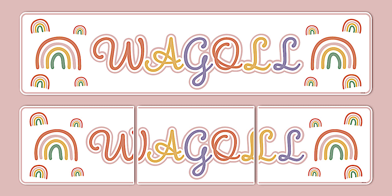 Muted Rainbow Themed WAGOLL Display Banner (teacher made)