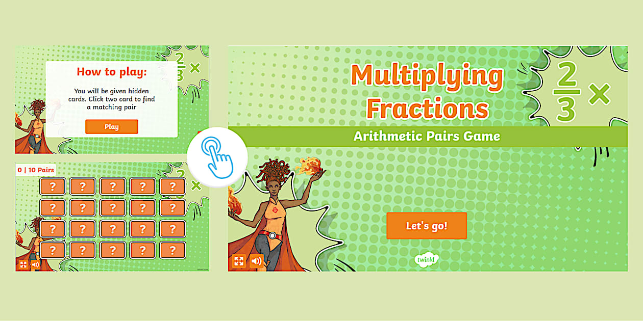 👉 Multiplying Fractions Hidden Pairs Game - KS2 Revision