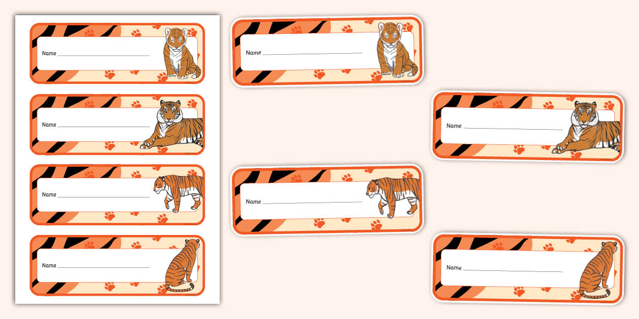 Tiger Name Tags - KS1 (phát triển bởi giáo viên)