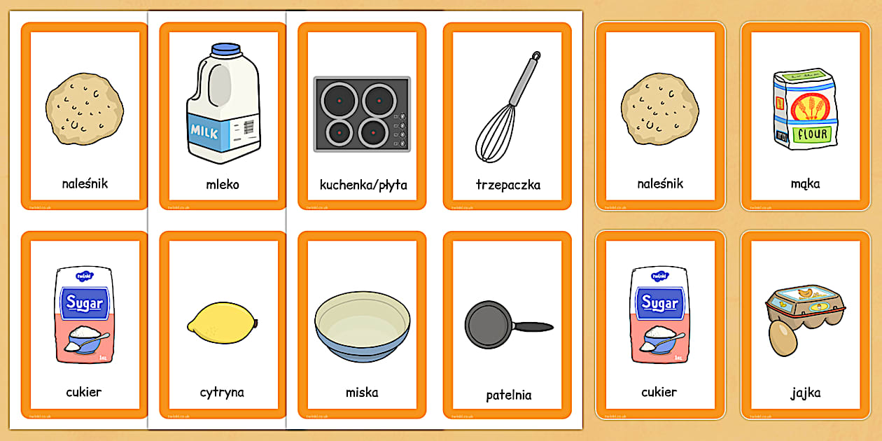 Black and White Pancake Day Pairs Matching Game Polish