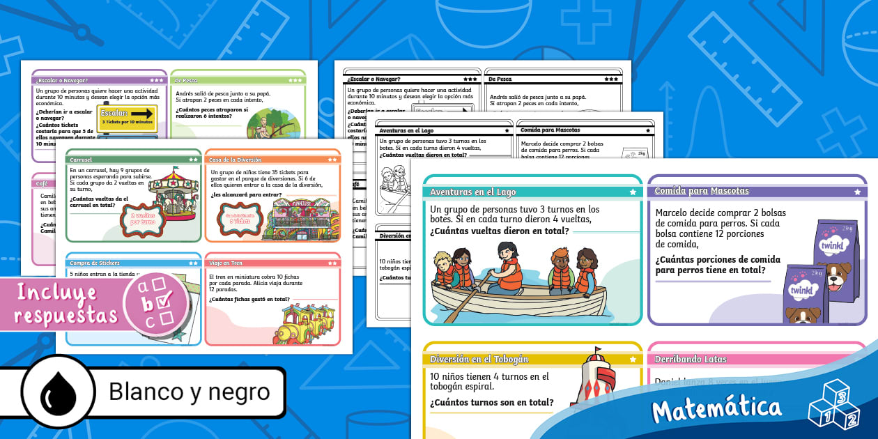 Tarjetas Desafío | Multiplicaciones | Problema | Multiplicar