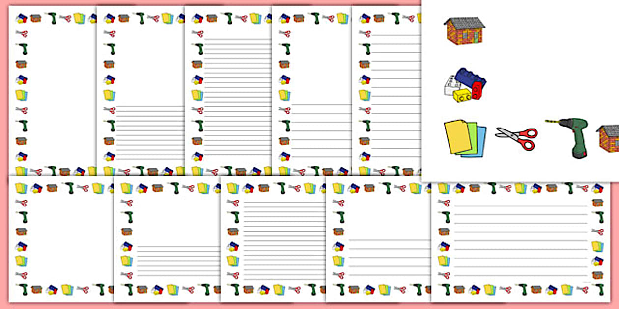 Construction Area Page Borders (teacher made) - Twinkl