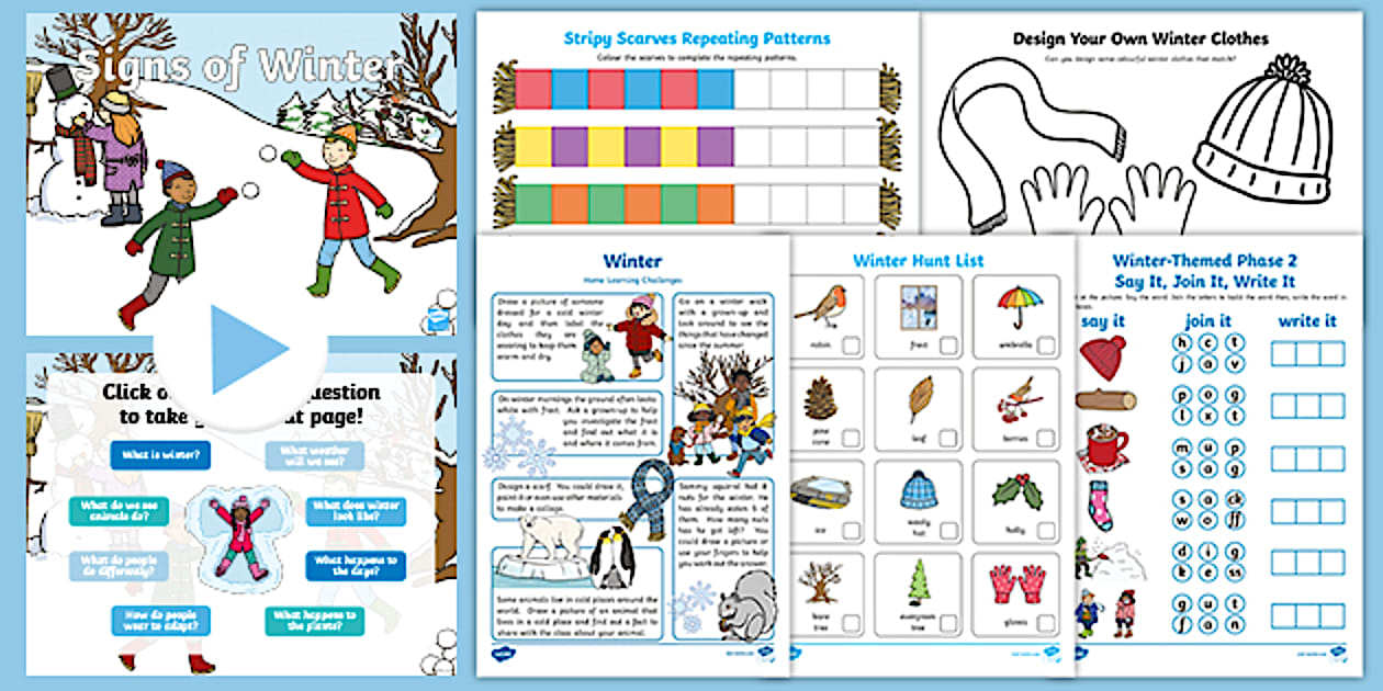 EYFS Winter-Themed Reception Remote Home Learning Pack