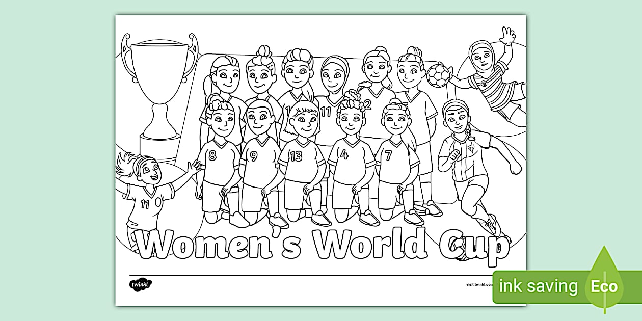 KS1 Women's World Cup Team Colouring Page (teacher made)