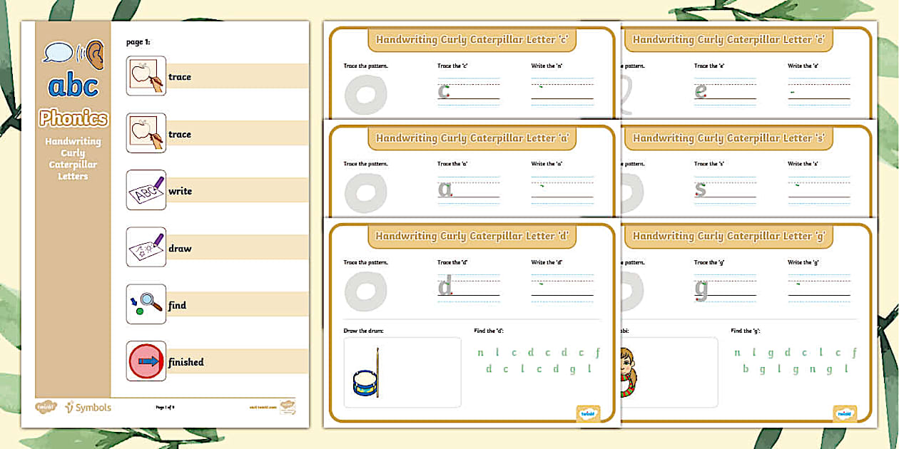 Structured Steps Handwriting Curly Caterpillar Letters