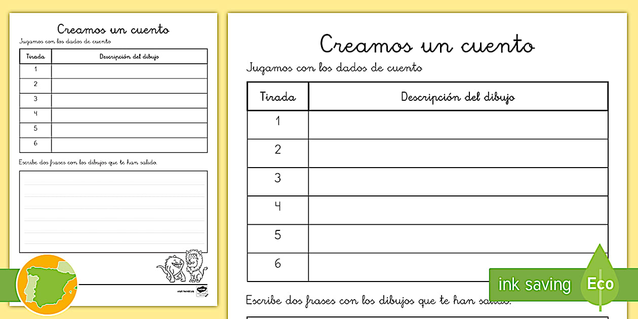 Escritura natural: Creamos un cuento con los dados de cuento