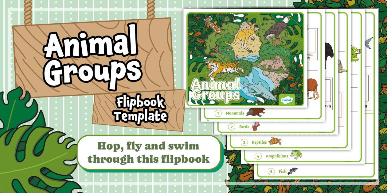 Animal Groups Flipbook Template