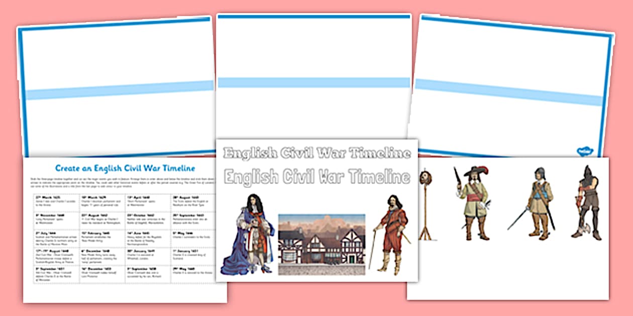 Cursive Create an English Civil War Timeline (teacher made)