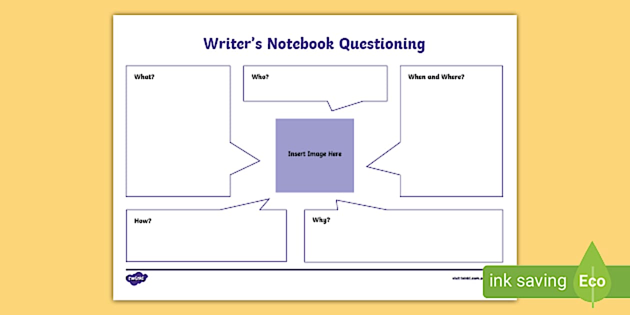 Writer's Notebook Questioning Worksheet (teacher made)