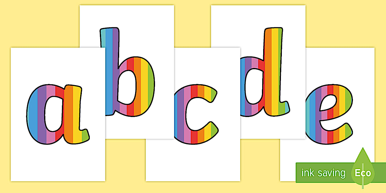 Multi coloured Stripe Themed A4 Display Lettering - display letter