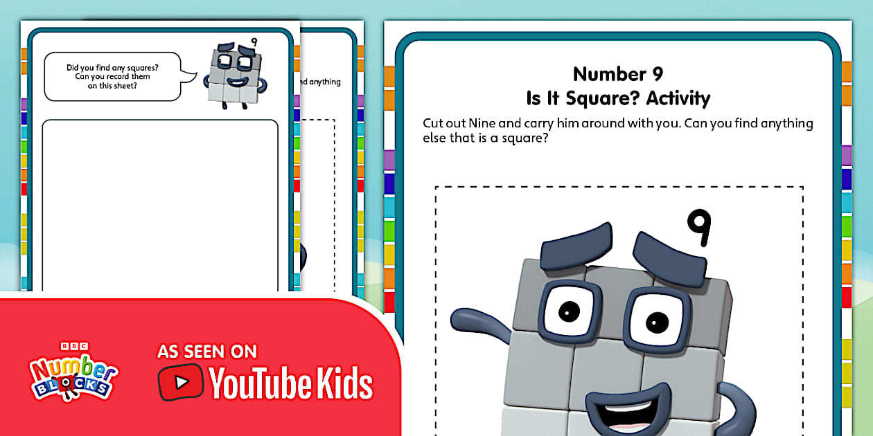 Numberblocks: Number 9 Is It Square? Activity (teacher made)