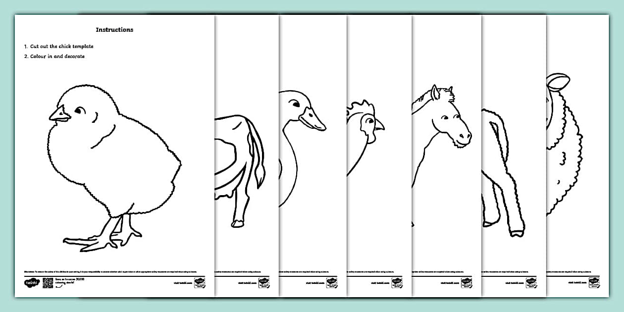 Farm Animals Colouring In | Colouring Pack | Twinkl Resource