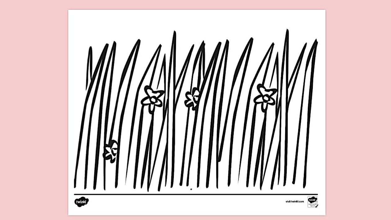 Grass Template Colouring Sheet | Colouring Sheets - Twinkl
