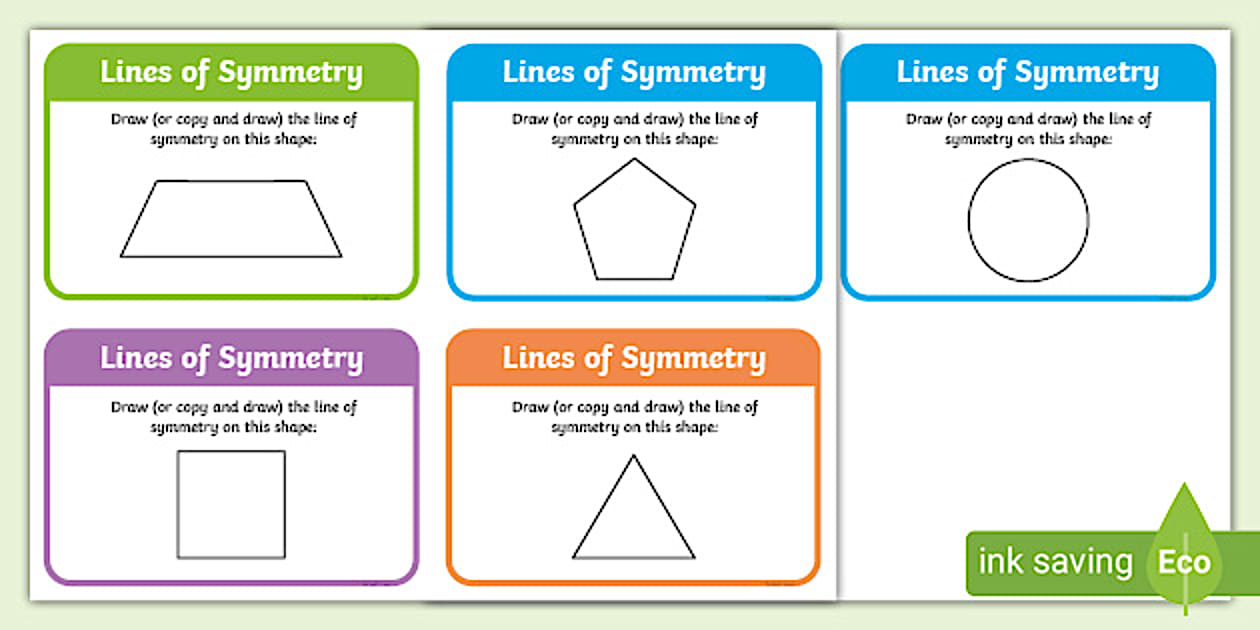 Draw the Line of Symmetry Maths Challenge Cards - Twinkl