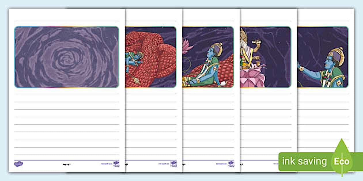 Hindu Creation Writing Frames (teacher made) - Twinkl