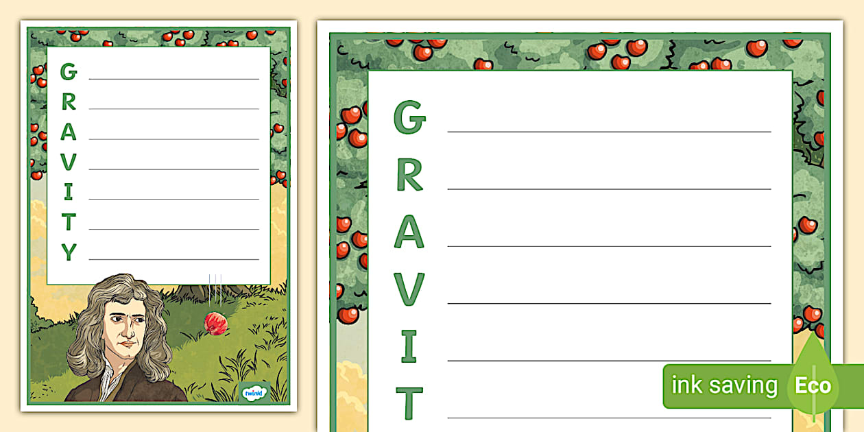 Gravity Acrostic Poem Template (teacher made) - Twinkl
