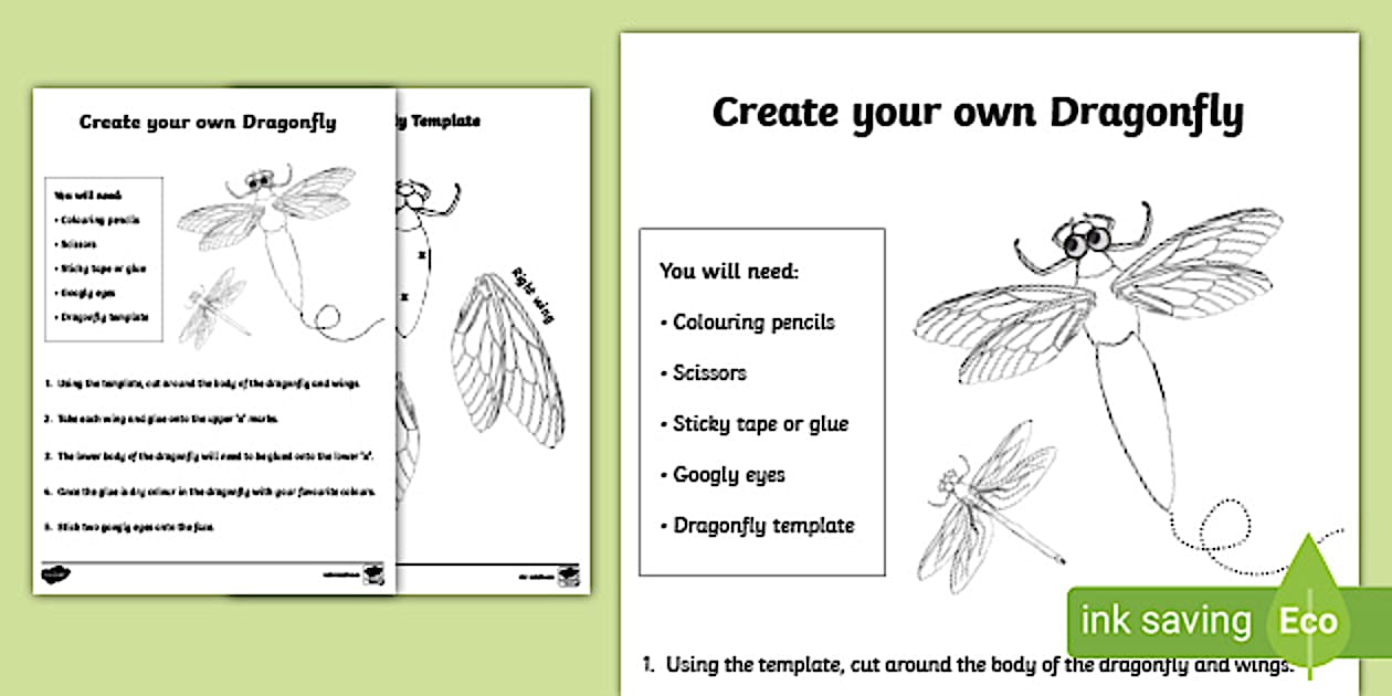 Dragonfly Craft Activity - KS1 (teacher made) - Twinkl