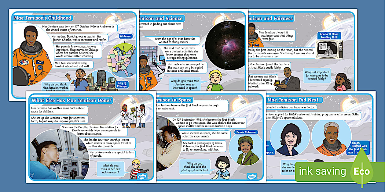 EYFS All About Mae Jemison Fact Files | Twinkl - Twinkl