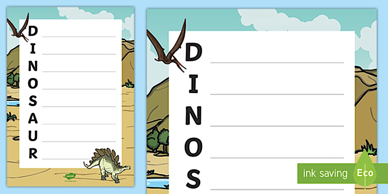 Dinosaur Acrostic Poem Template (teacher made) - Twinkl