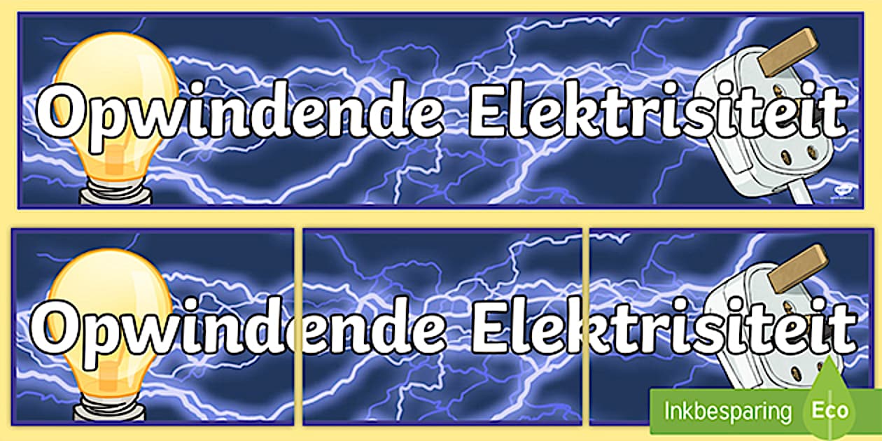Opwindende Elektrisiteit Vertoonbanier (teacher made)