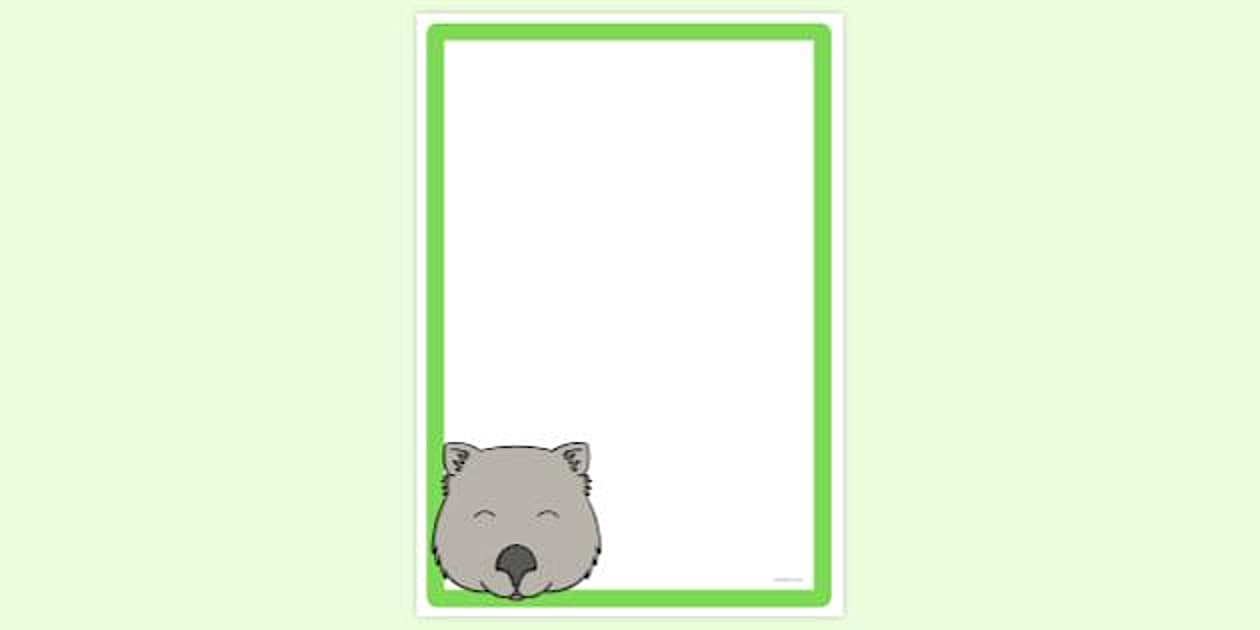 Simple Blank Wombat Mask Page Border | Twinkl (teacher made)