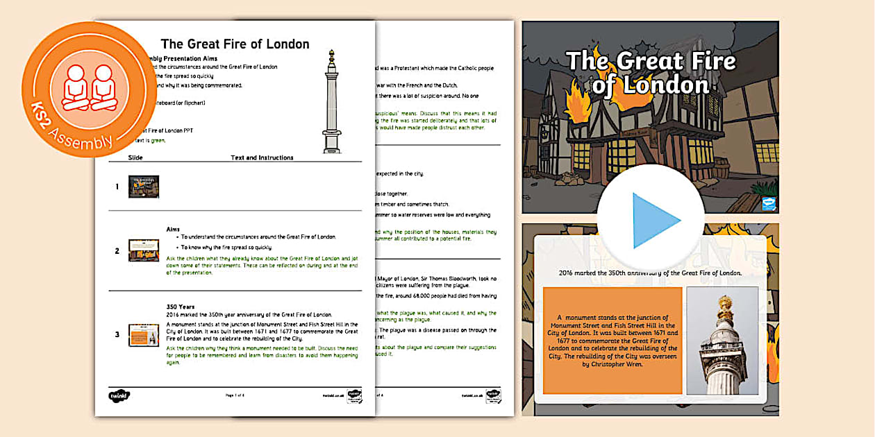 KS2 The Great Fire of London Assembly Pack - Twinkl