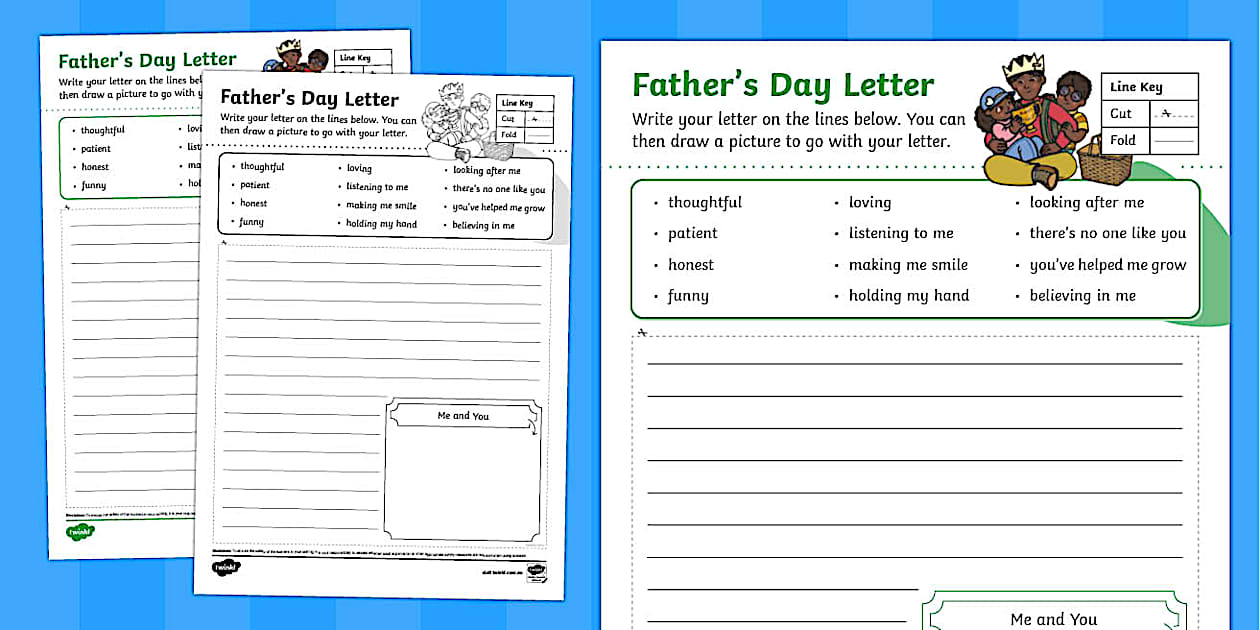Father's Day Letter Writing Template (teacher made) - Twinkl