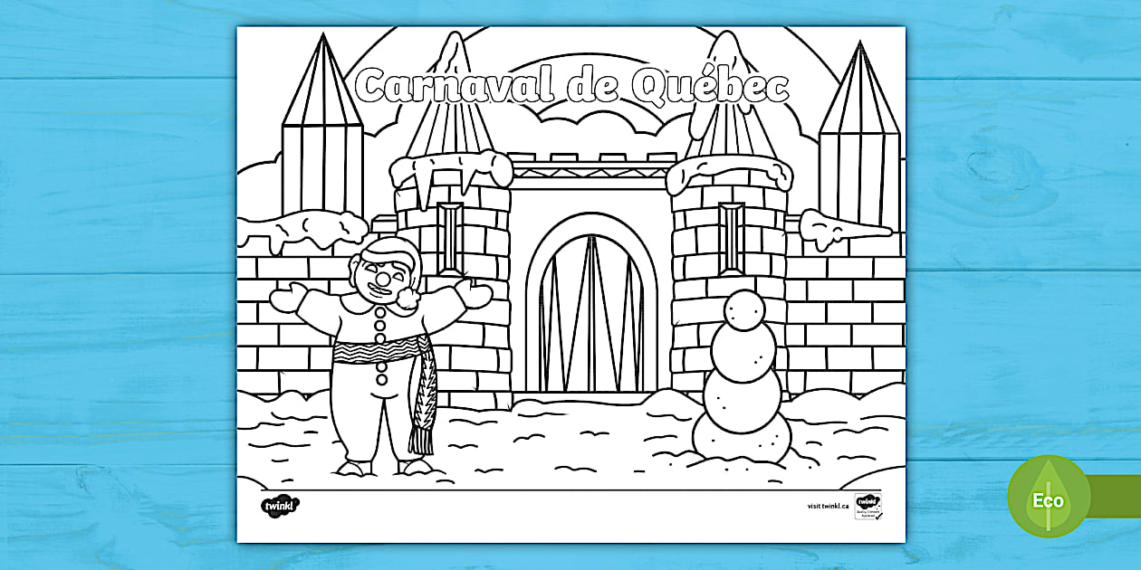 Carnaval de Québec Canadian Colouring Page (Teacher-Made)