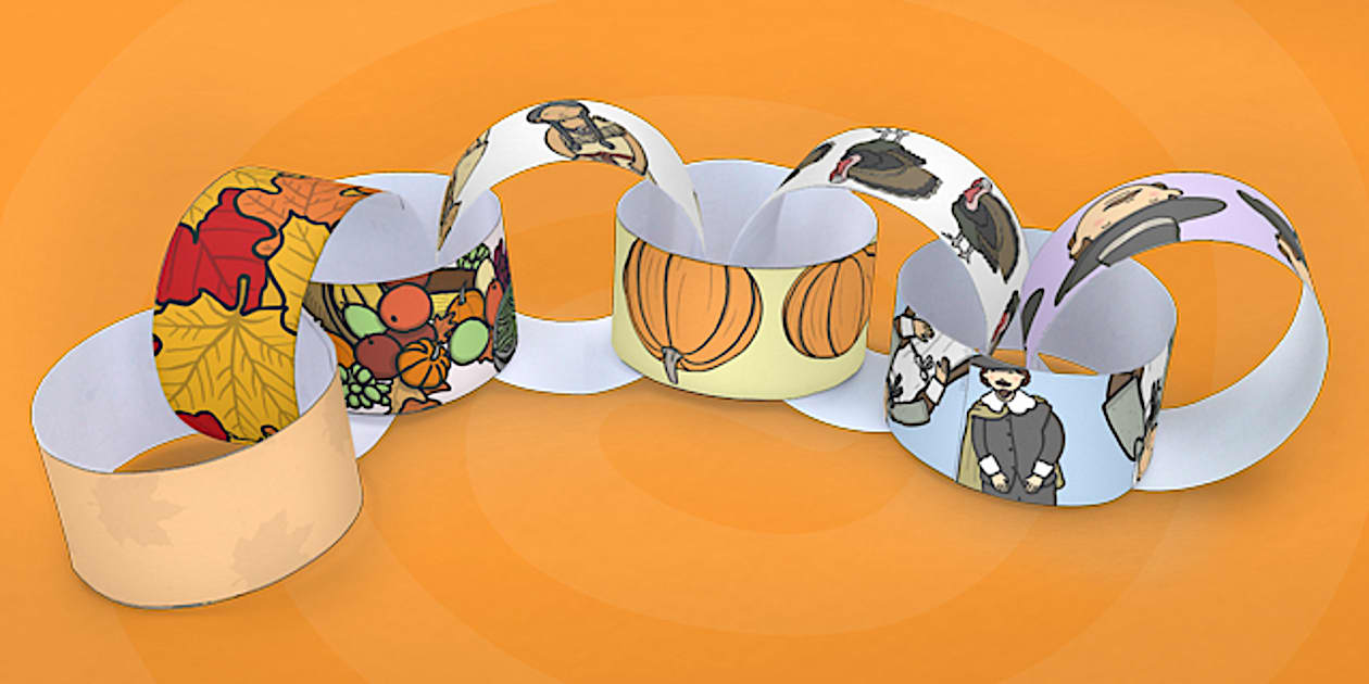 Thanksgiving Paper Chain (teacher made) - Twinkl