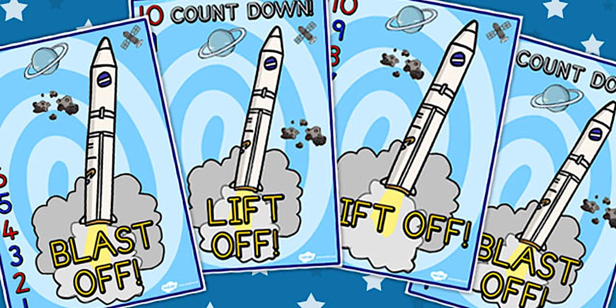 Space Rocket Countdown Display Posters 10-0 - Twinkl