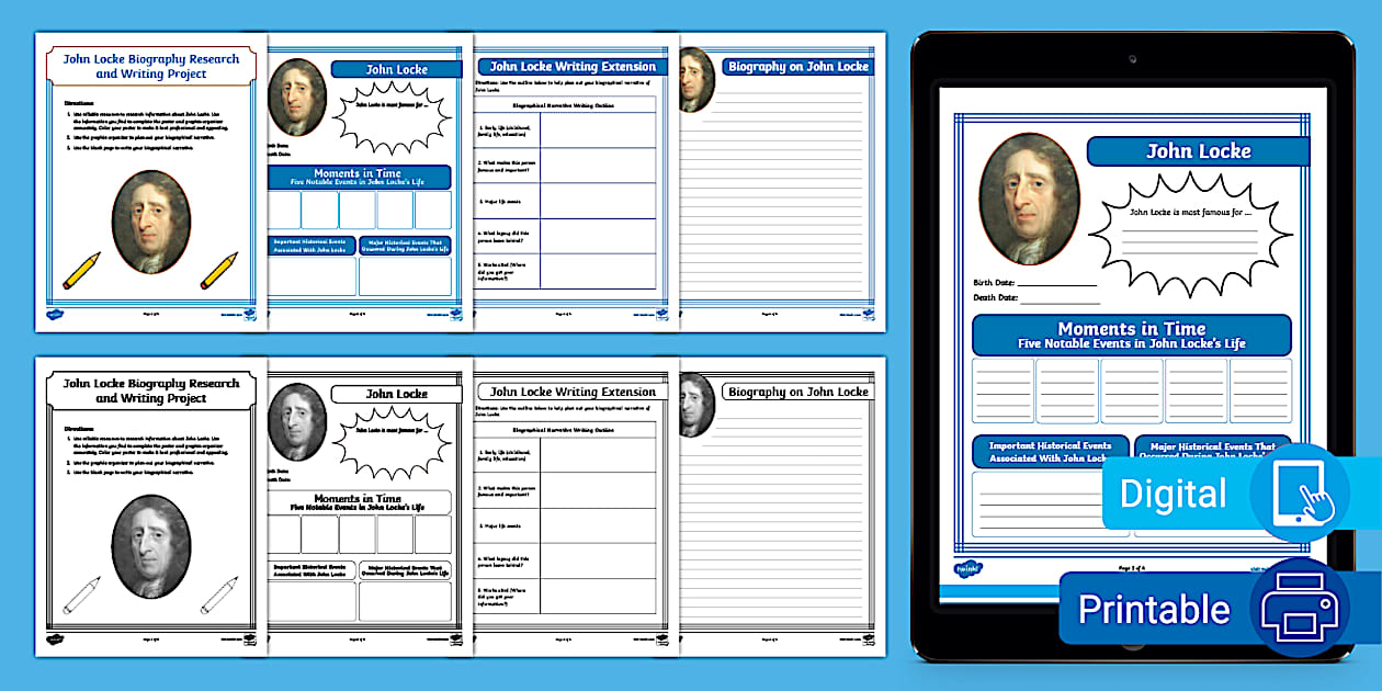 John Locke Biography Research and Writing Project - Twinkl