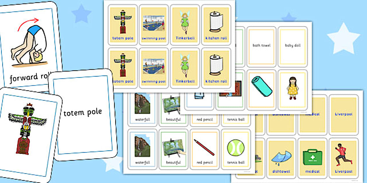 Three Syllable Final 'L' Sound Playing Cards (teacher made)