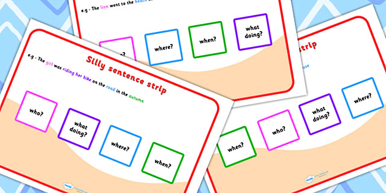 Silly Sentence Strips (teacher made) - Twinkl