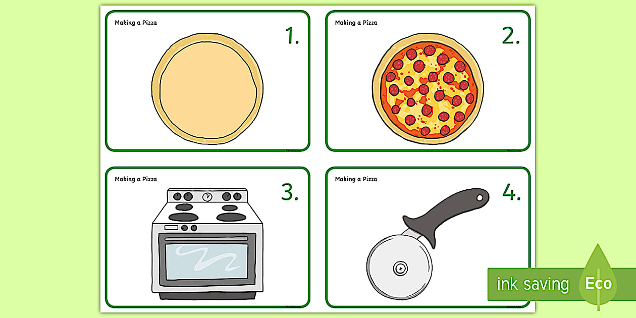 Sequencing Cards: Making a Pizza | Twinkl Symbols - Twinkl