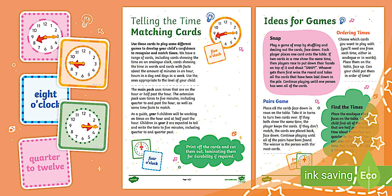 Telling the Time Matching Cards | Twinkl Parents - Twinkl